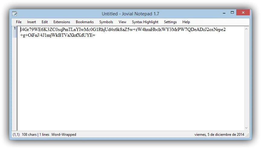 Jovial Notepad, a text editor with encryption functions